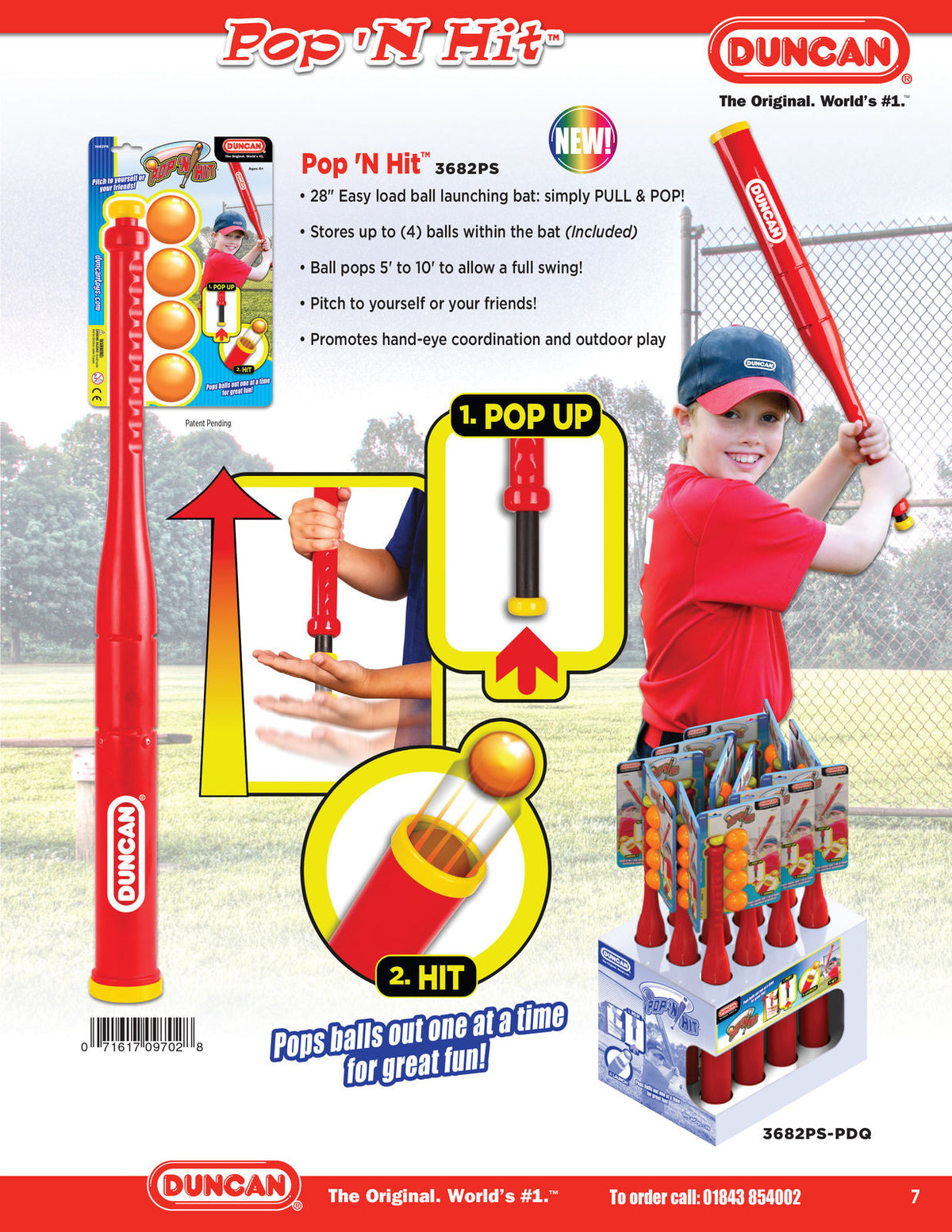 Pop 'N Hit Practice Bat and Self-Pitching Ball – Duncan Toys